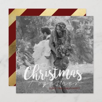 Our First Christmas Together | Modern Photo Card | Zazzle