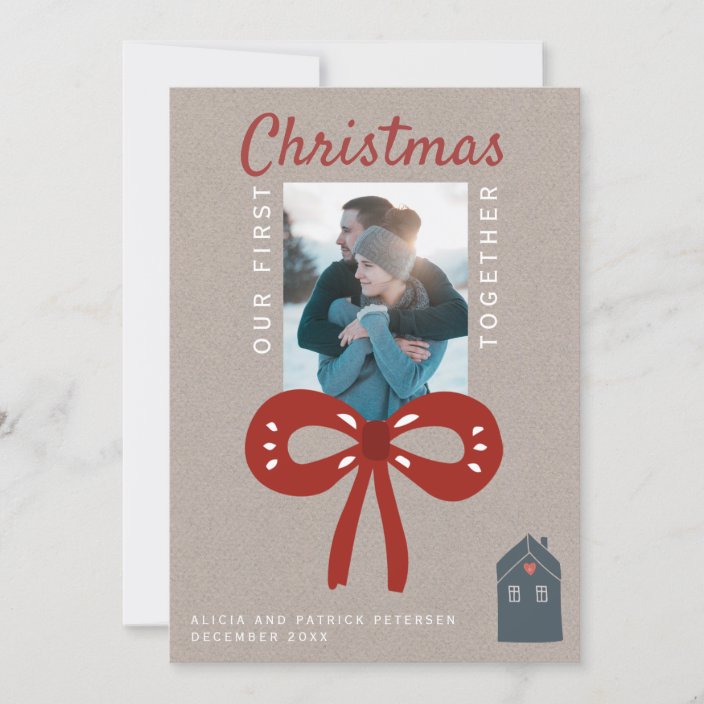 Our first Christmas together photo couple greeting Card | Zazzle.com