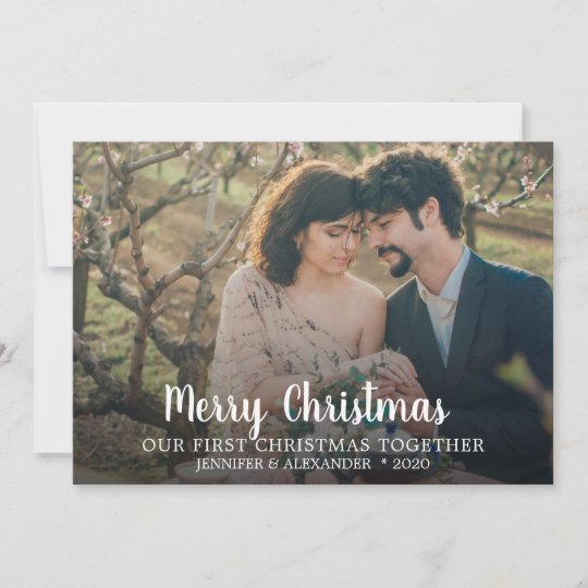 Our First Christmas together photo Merry Christmas Holiday Card | Zazzle