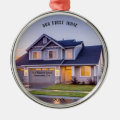 Our First Home Photo | Personalized with Address | Metal Ornament | Zazzle
