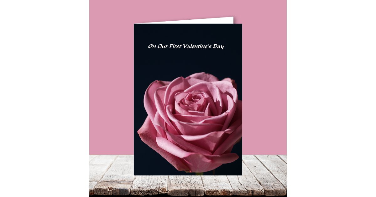 Our First Valentines Day -- Rose Holiday Card | Zazzle