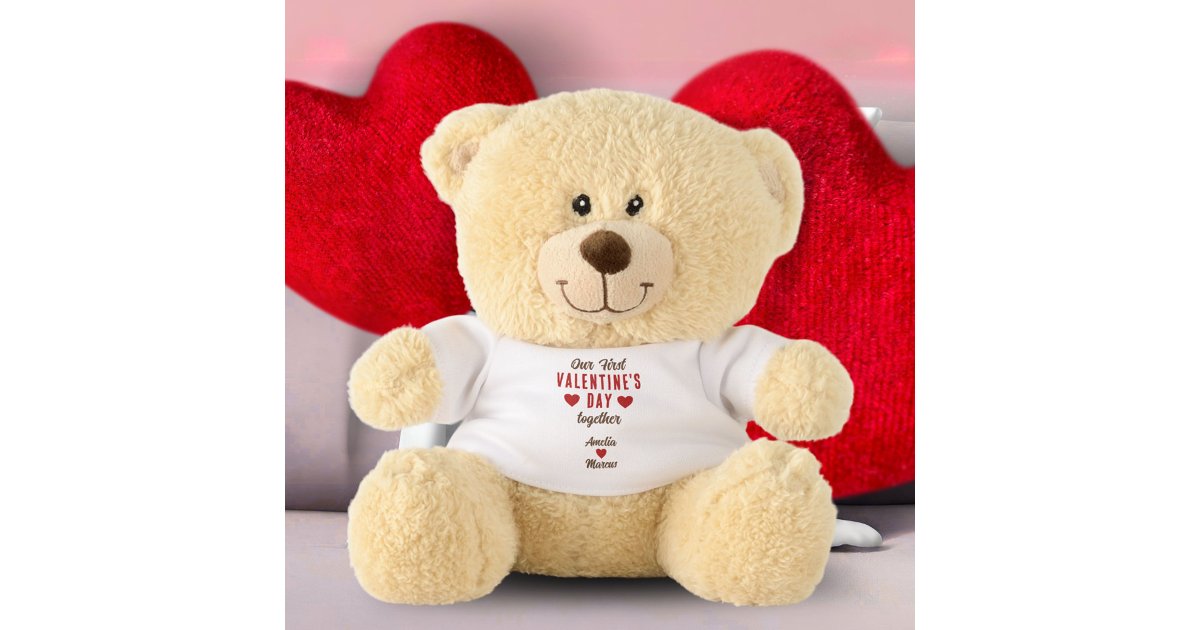 Our First Valentine's Day Together Heart Couple Teddy Bear | Zazzle