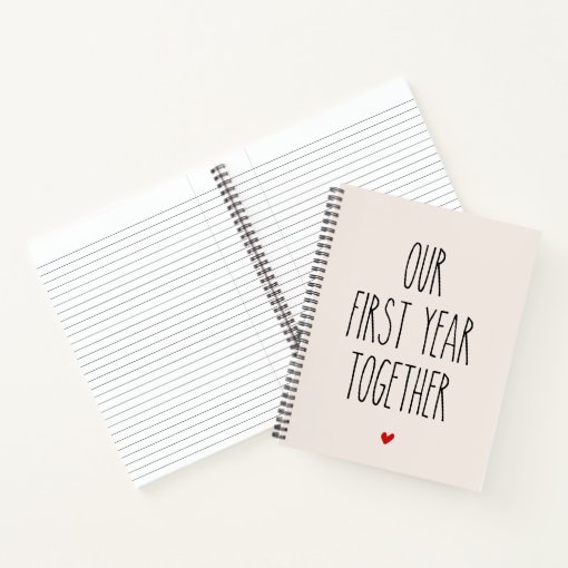 Our First Year Together Wedding Anniversary Gift Notebook | Zazzle