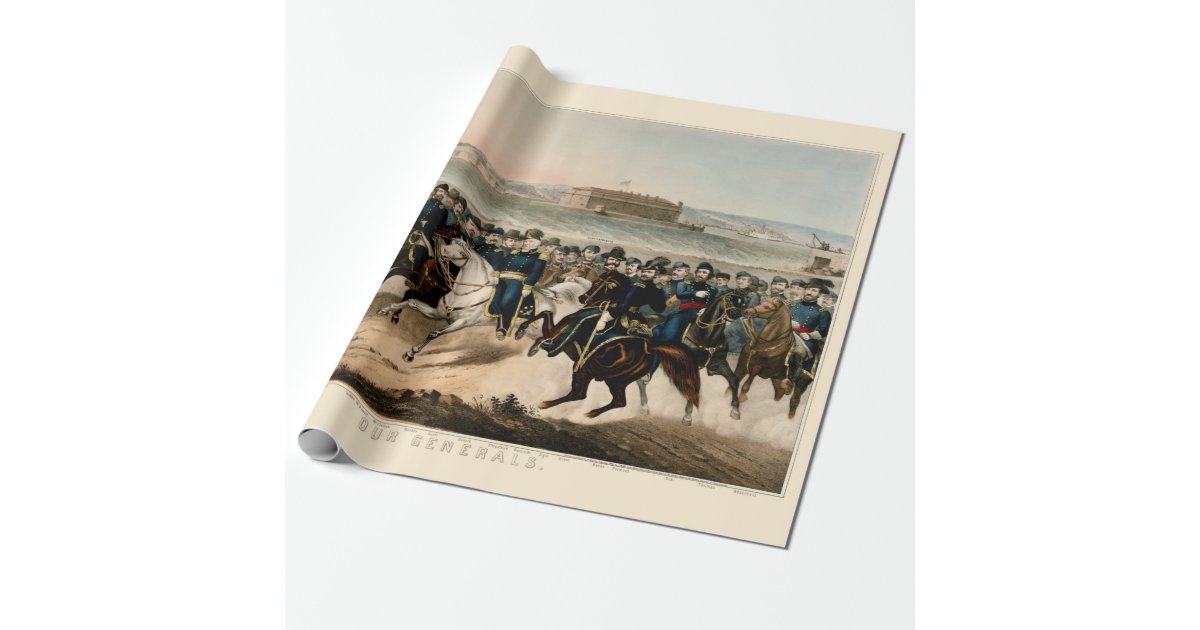 Our Generals, Restored Vintage 1864 Civil War Wrapping Paper | Zazzle