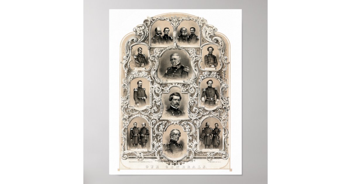 Our Generals -- Union Civil War Poster | Zazzle