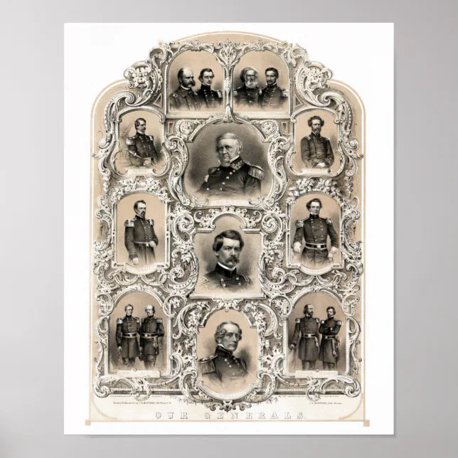 Our Generals -- Union Civil War Poster | Zazzle