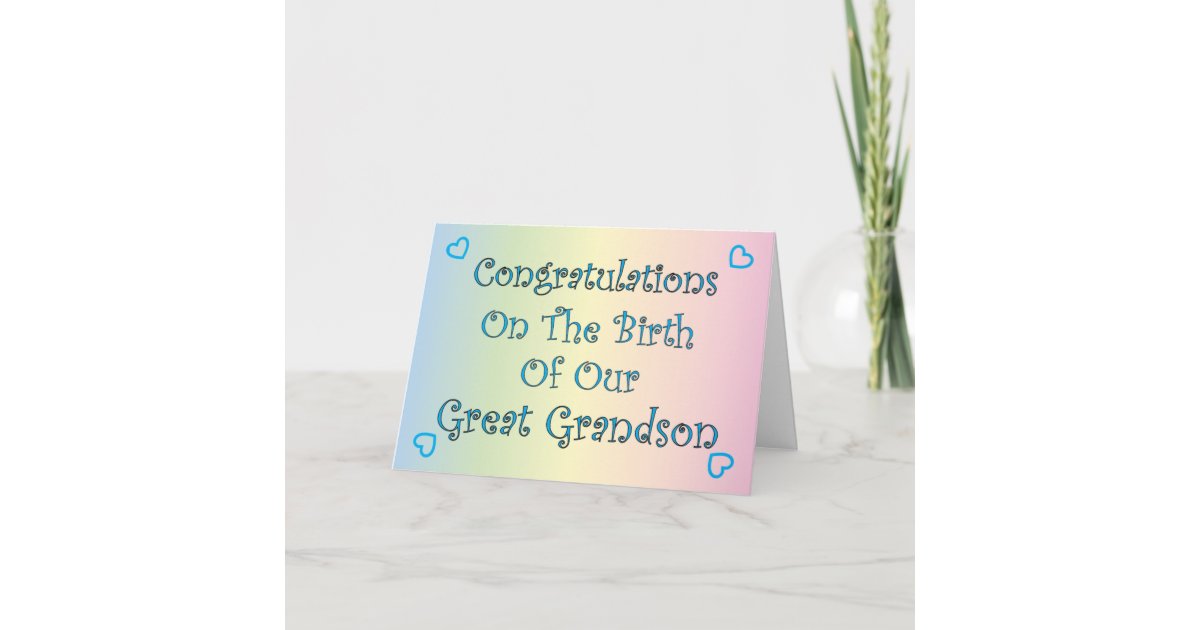 Our Great Grandson Card | Zazzle.com
