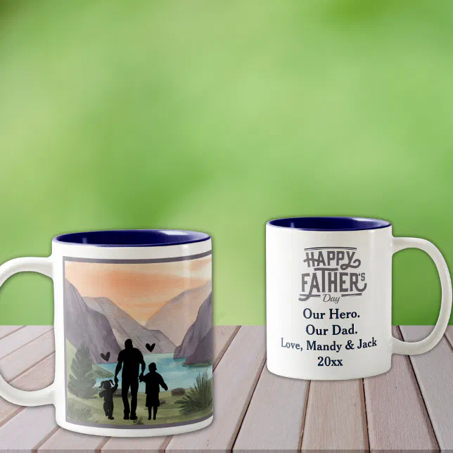 Our Hero, Our Dad. Two-Tone Coffee Mug | Zazzle