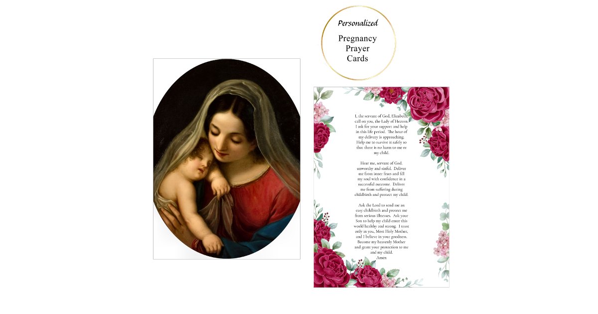 Our Holy Mother Christ Child Pregnancy Prayer Card | Zazzle