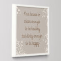 Our House is Clean Enough Wall Art Print Peel And Stick Photo Tile | Zazzle
