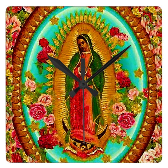 Our Lady Guadalupe Mexican Saint Virgin Mary Square Wall Clock | Zazzle.com