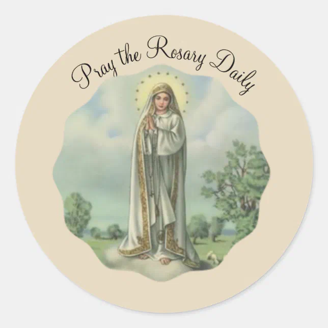 Our Lady of Fatima Classic Round Sticker | Zazzle