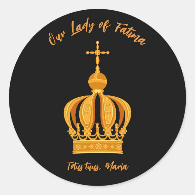 Our Lady of Fatima crown Classic Round Sticker | Zazzle