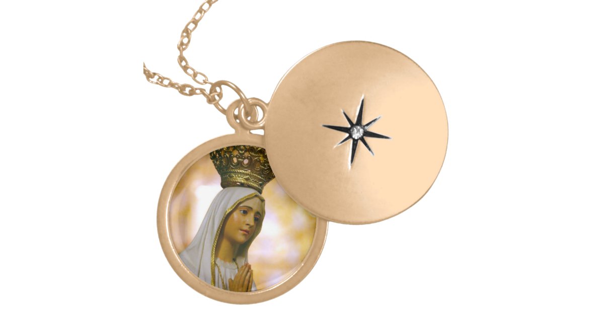 Our Lady of Fatima Locket Necklace | Zazzle
