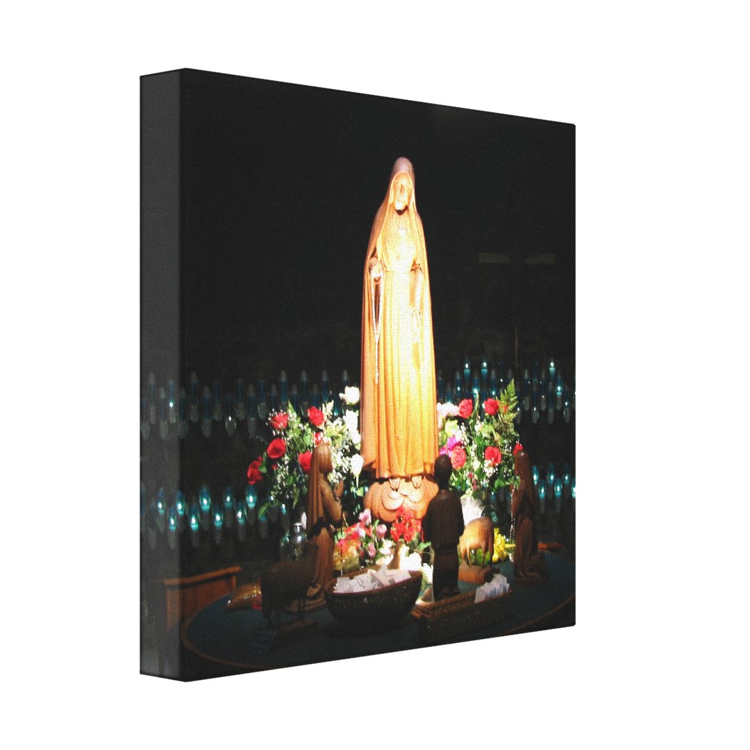 Our Lady of Fatima Statue Wrapped Canvas Print | Zazzle