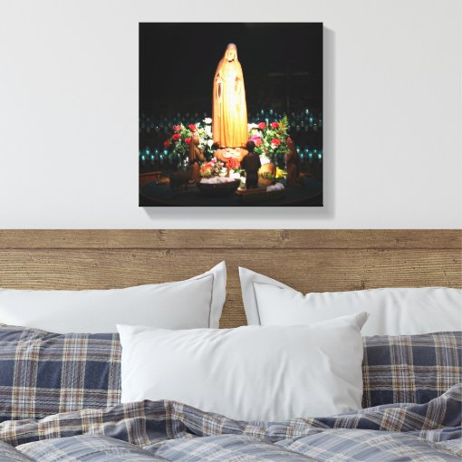 Our Lady of Fatima Statue Wrapped Canvas Print | Zazzle