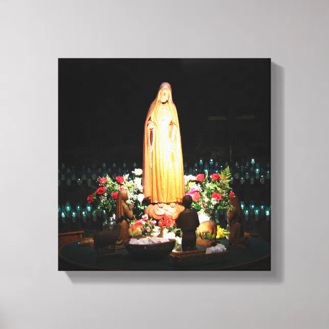 Our Lady of Fatima Statue Wrapped Canvas Print | Zazzle