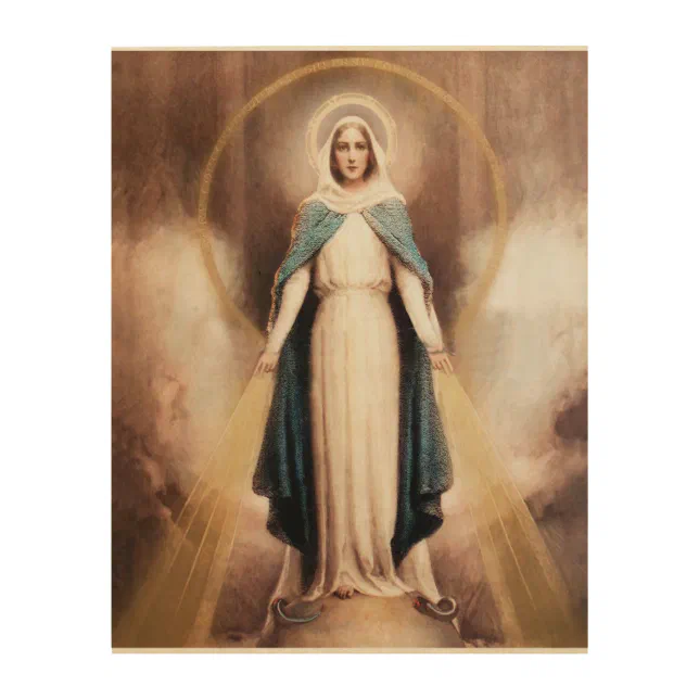 Our Lady of Grace Devotional Image. Wood Wall Art | Zazzle