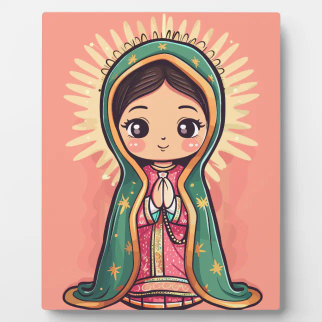 Our Lady of Guadalupe cute kawaii style Plaque | Zazzle