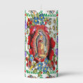 Our Lady of Guadalupe Mexican Aztec Virgin Mary Pillar Candle | Zazzle