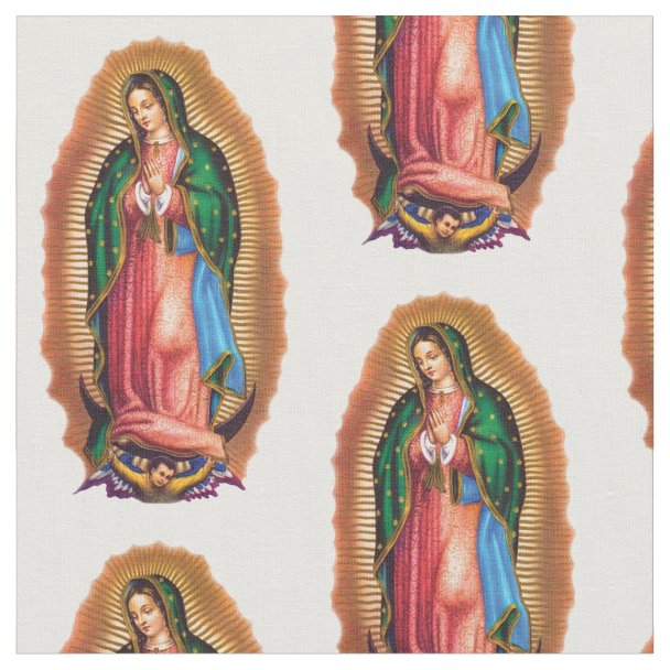 Our Lady Guadalupe Mexican Saint Virgin Mary Fabric | Zazzle