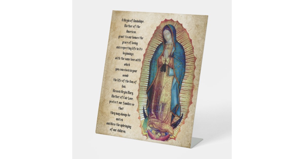 Our Lady of Guadalupe, Nuestra Señora de Guadalupe Pedestal Sign | Zazzle