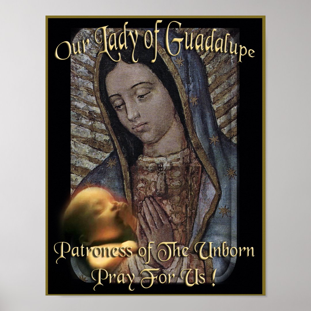 Our Lady of Guadalupe Patroness of The Unborn Poster | Zazzle