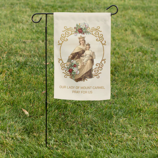 Our Lady of Mount Carmel Religious Virgin Mary Garden Flag | Zazzle