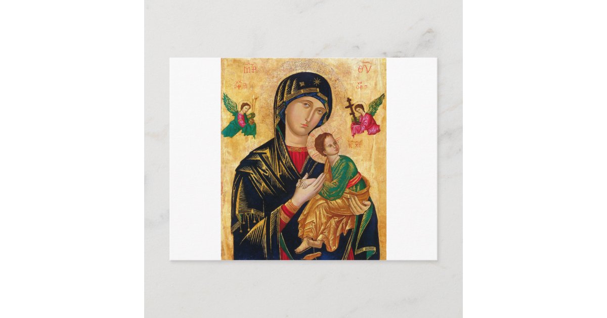 Our Lady of Perpetual Help Icon Virgin Mary Art Postcard | Zazzle