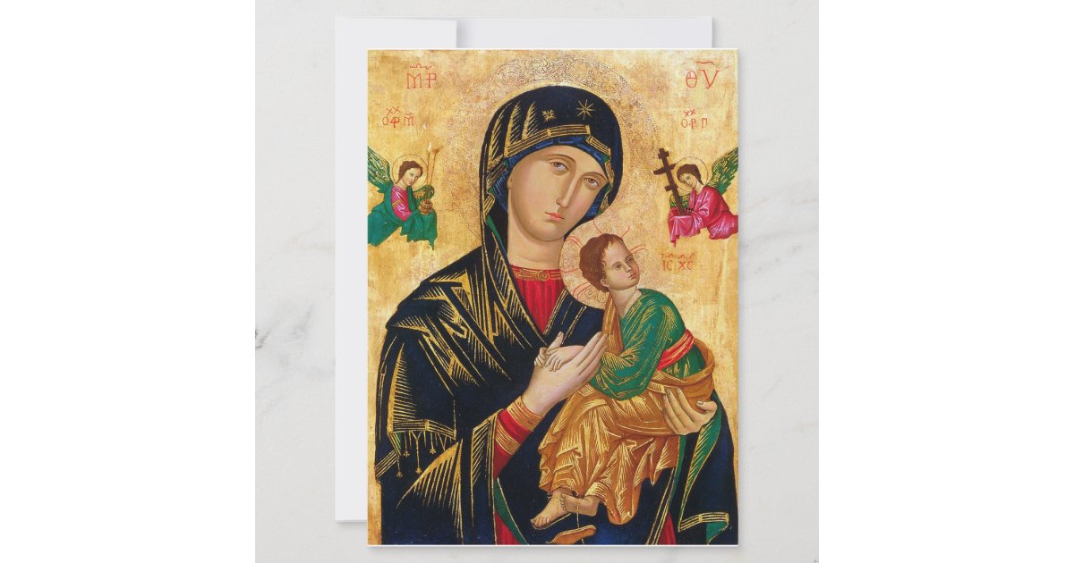 Our Lady of Perpetual help Virgin Mary Icon Russia Card | Zazzle
