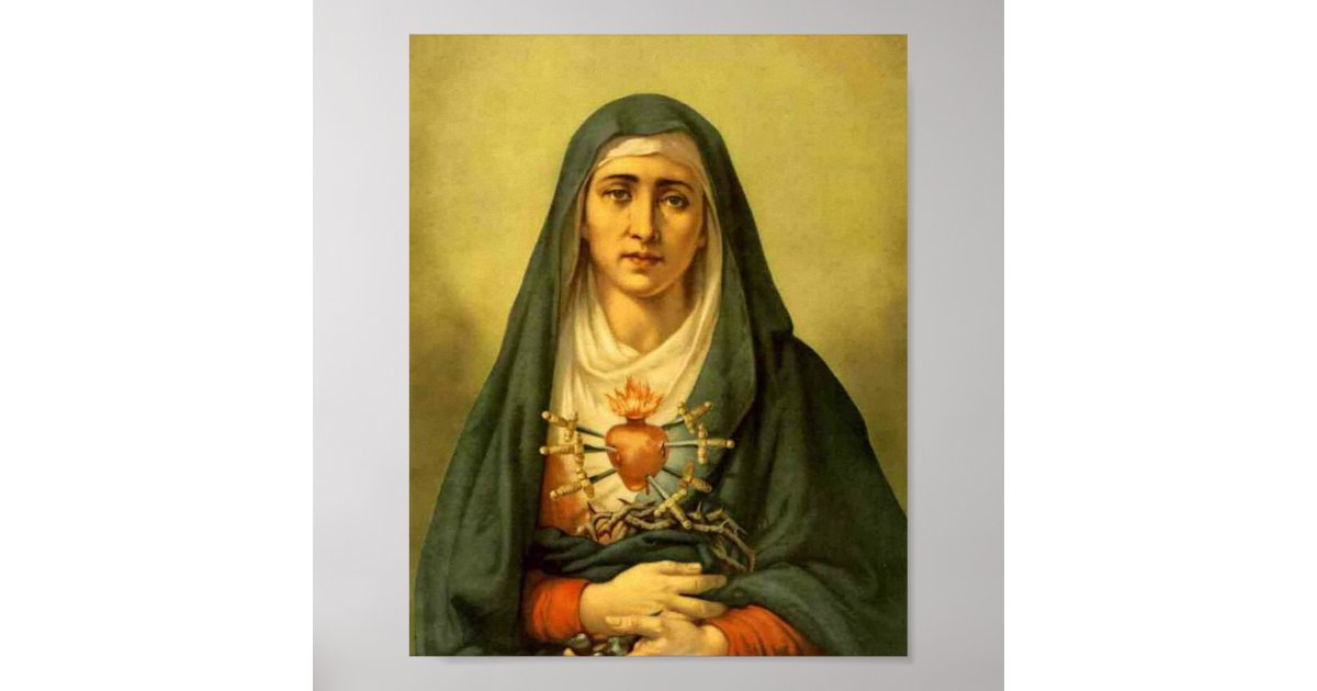 Our Lady Of Sorrows Painting Poster | Zazzle
