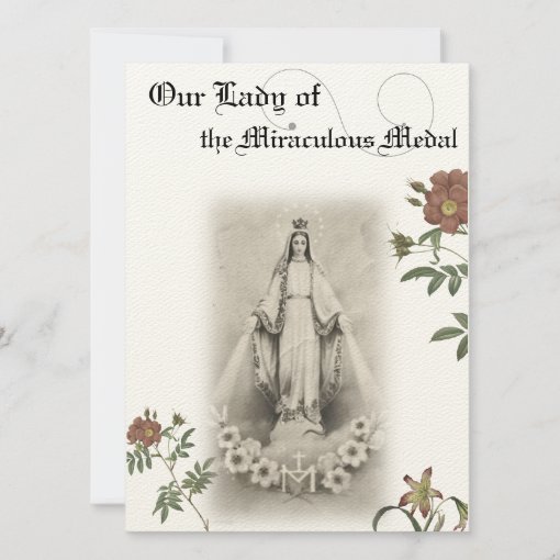 Our Lady of the Miraculous Medal Prayer card | Zazzle