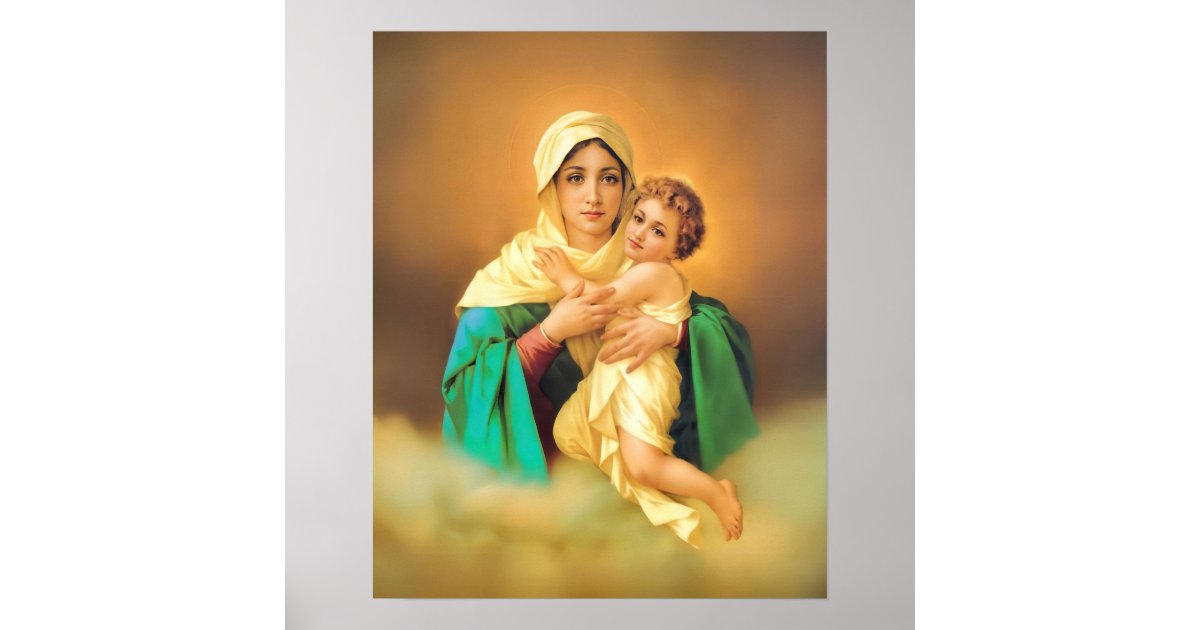 Our Lady Virgin Mary Refuge Sinners Catholic Saint Poster | Zazzle