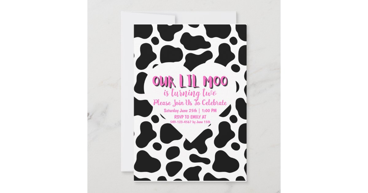 Our Lil Moo Girl Is Turning Two Birthday Card | Zazzle