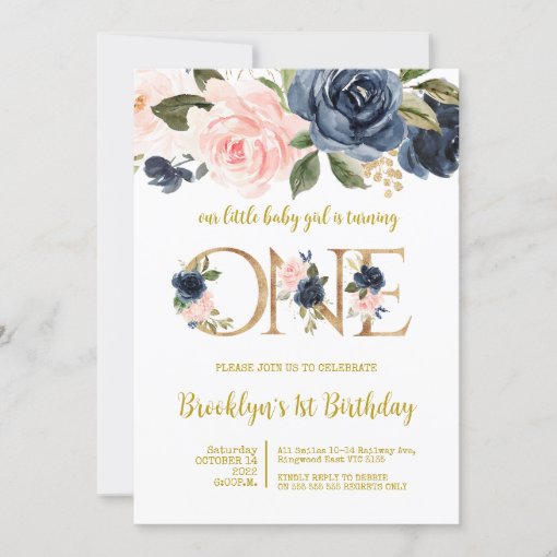 Our Little Baby Girl is turning ONE Invitation | Zazzle