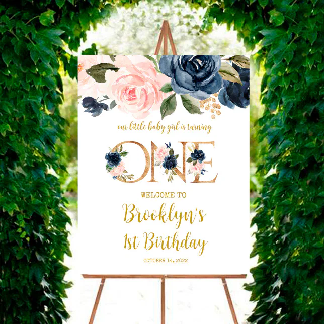 Our Little Baby Girl is turning ONE Welcome Sign | Zazzle
