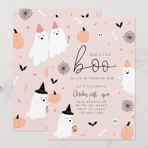 Our Little Boo - 1st Birthday Halloween Invitation | Zazzle