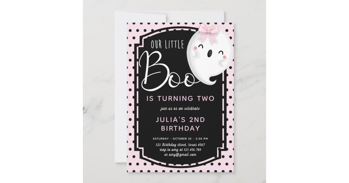 Our little Boo Girl Birthday Invitation | Zazzle