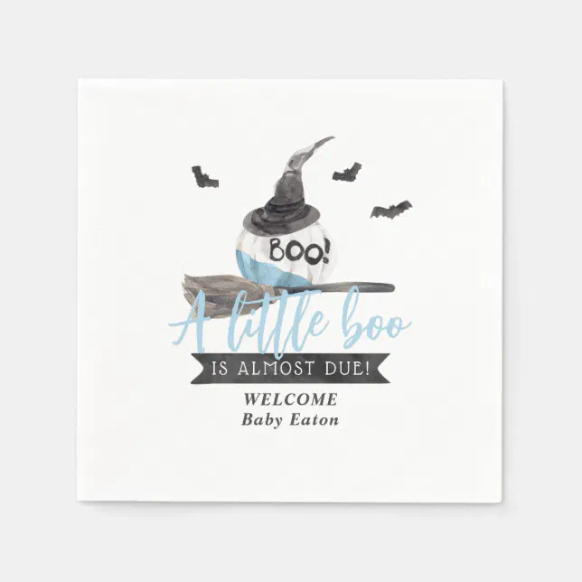 Our Little Boo is Almost Due Halloween Boy Shower Napkins | Zazzle