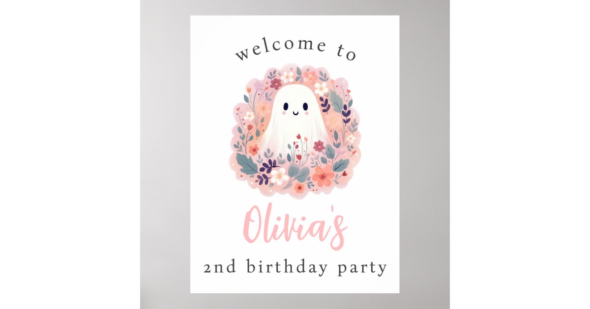 Our Little Boo Is Turning 2 Welcome Party Poster | Zazzle