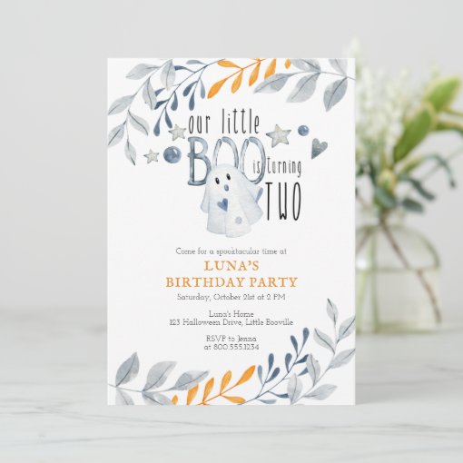 Our Little Boo is Turning Two 2nd Birthday Invitation | Zazzle