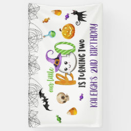 Our Little Boo is Turning TWO Birthday Banner | Zazzle