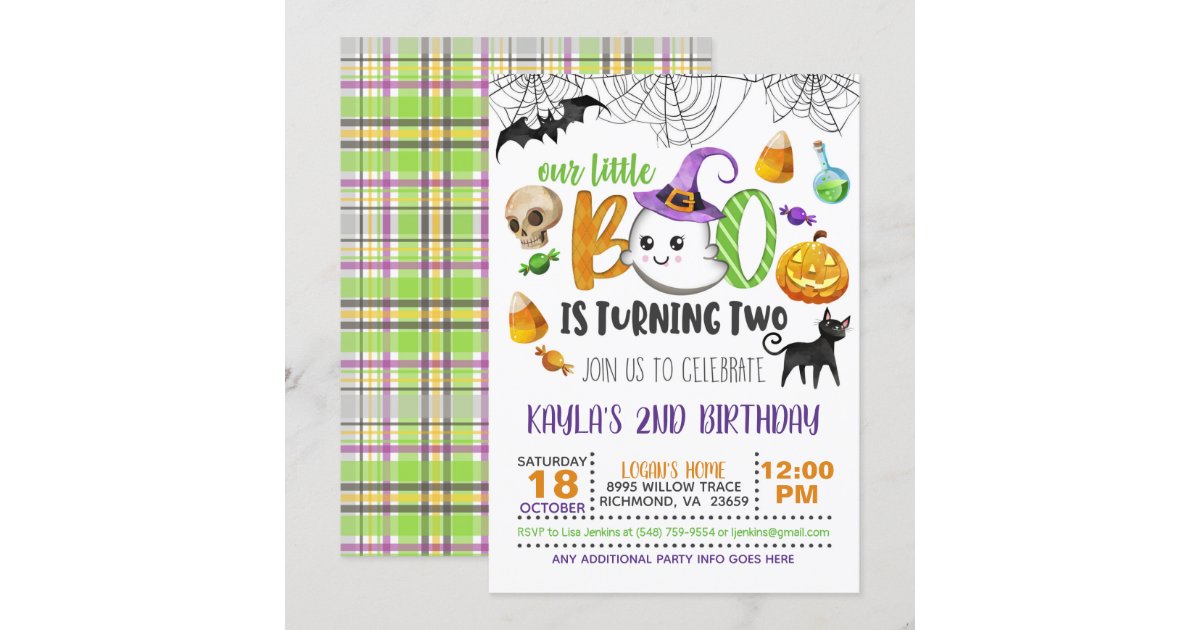 Our Little Boo is Turning Two Birthday Invitation | Zazzle