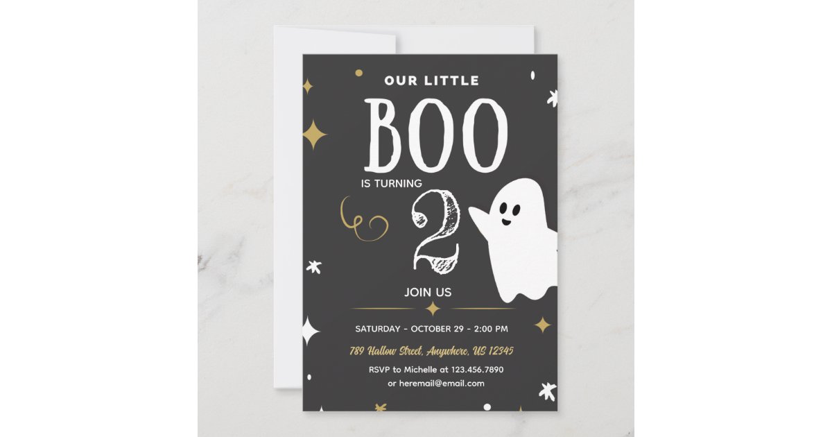 Our Little Boo Is Turning Two Invitation | Zazzle