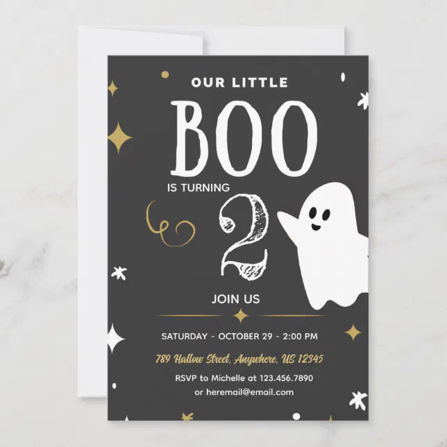 Our Little Boo Is Turning Two Invitation | Zazzle