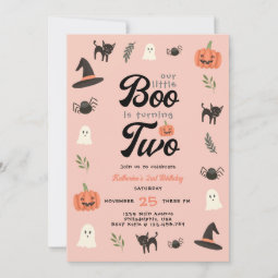 Our Little Boo Turning Two Halloween 2nd Birthday Invitation | Zazzle