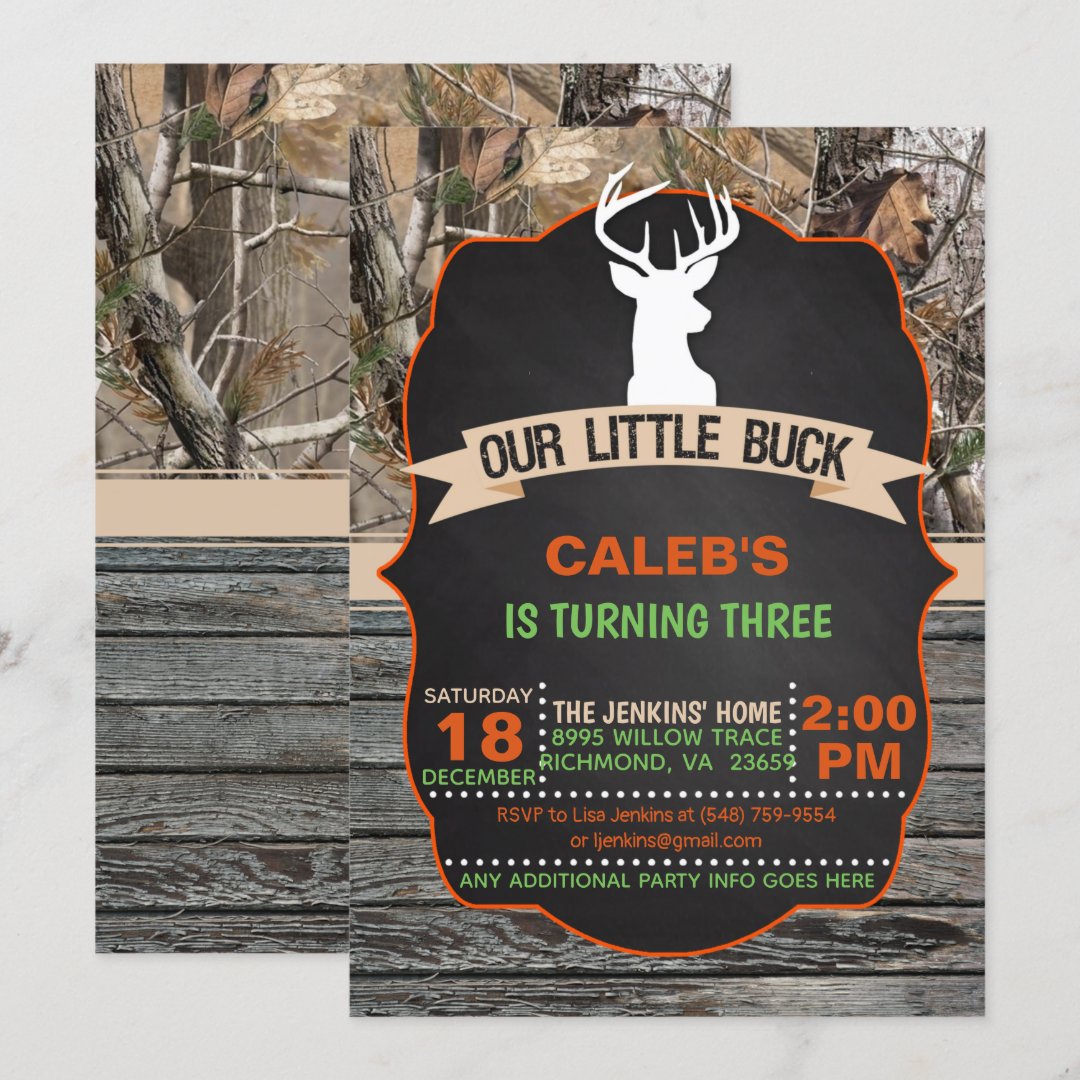 Our Little Buck Birthday Invitation - Boy | Zazzle