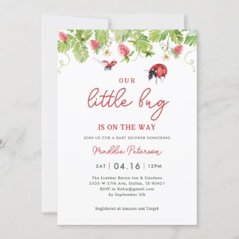Our Little Bug Girl Baby Shower Invitation | Zazzle