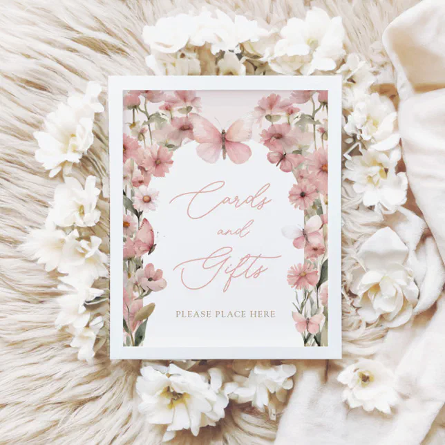 Our Little Butterfly Pink Girls Cards and Gifts Poster | Zazzle