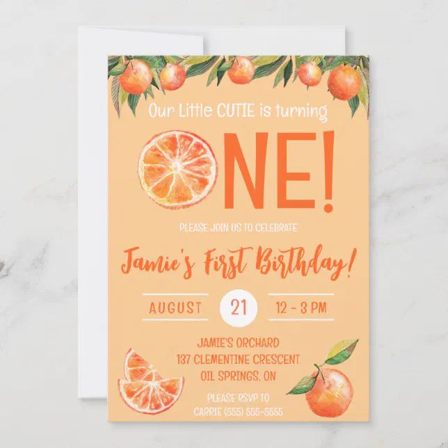 Our Little CUTIE is Turning ONE! First Birthday Invitation | Zazzle
